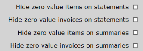 Remove zero-value items from Debtor Statements – Toniq