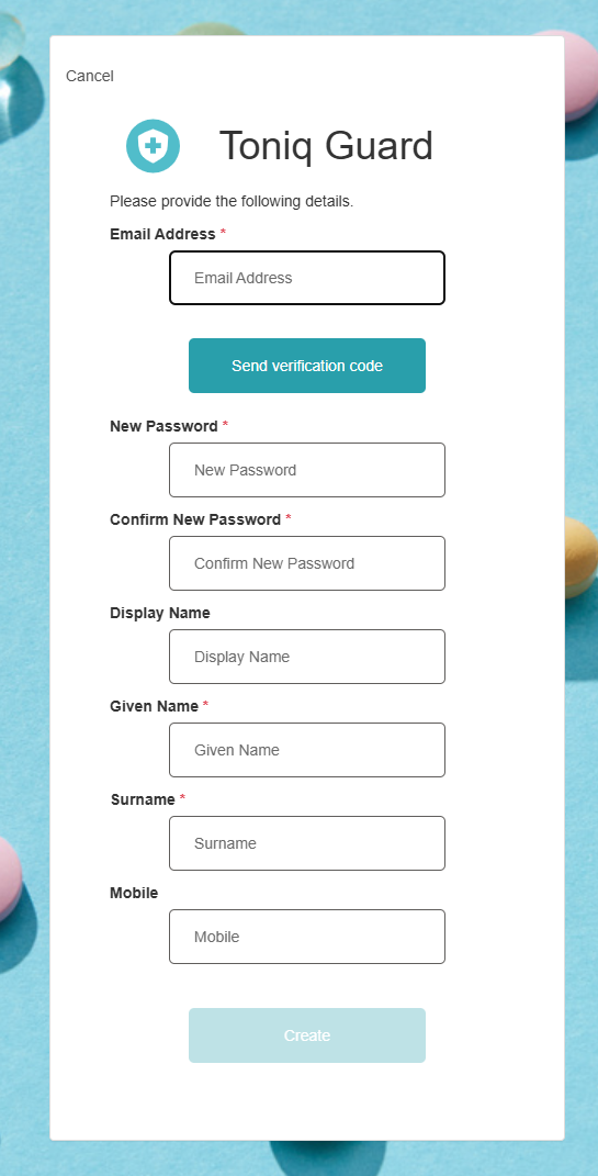 Guard - User Sign-up – Toniq