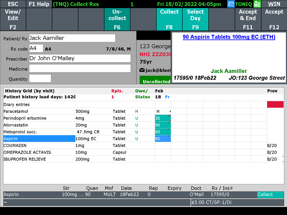 Collection status of Prescriptions – Toniq