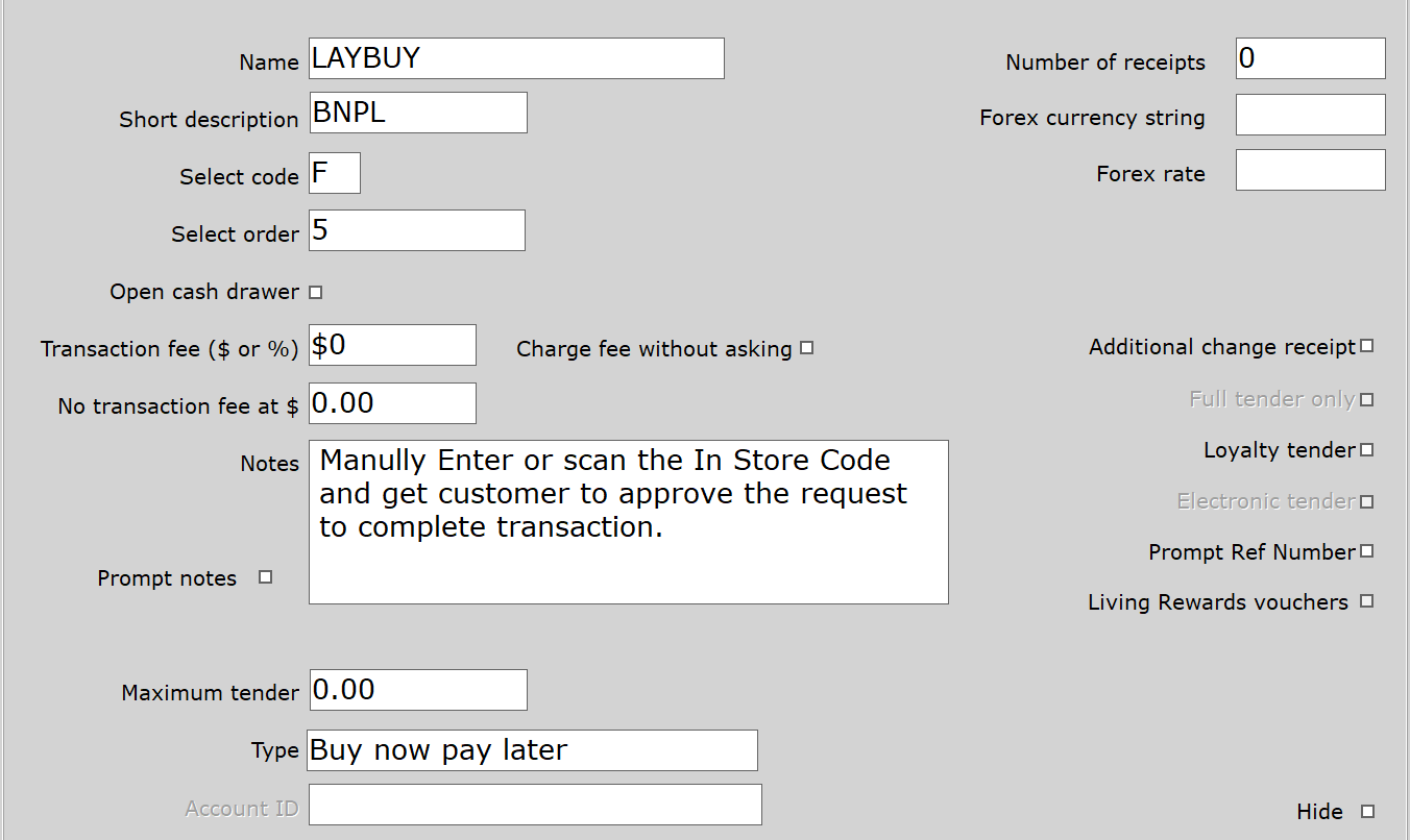 Retail Tenders: Create, Edit or Hide – Toniq