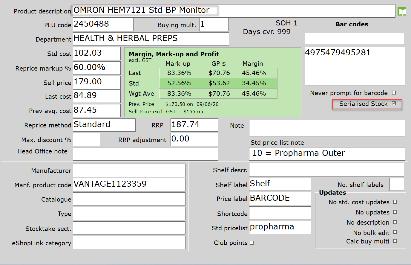 Setting stockcards to track serial numbers – Toniq