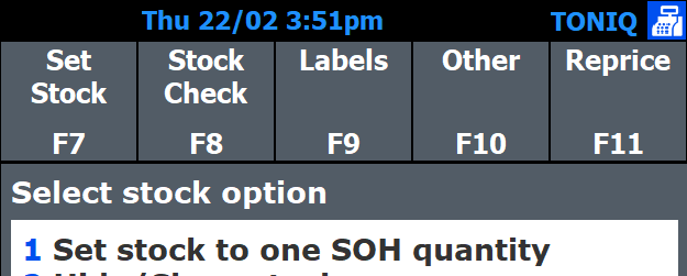 Zeroing Stock for full shop stocktake – Toniq