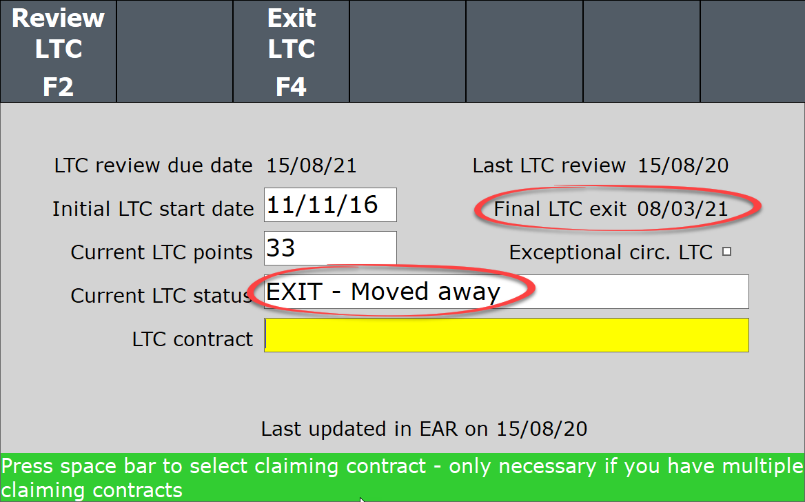 LTC – Exit Patient – Toniq