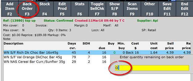 How to receive stock that was on Back Order – Toniq