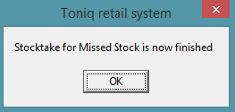 Finding Items Missed From Stocktake – Toniq